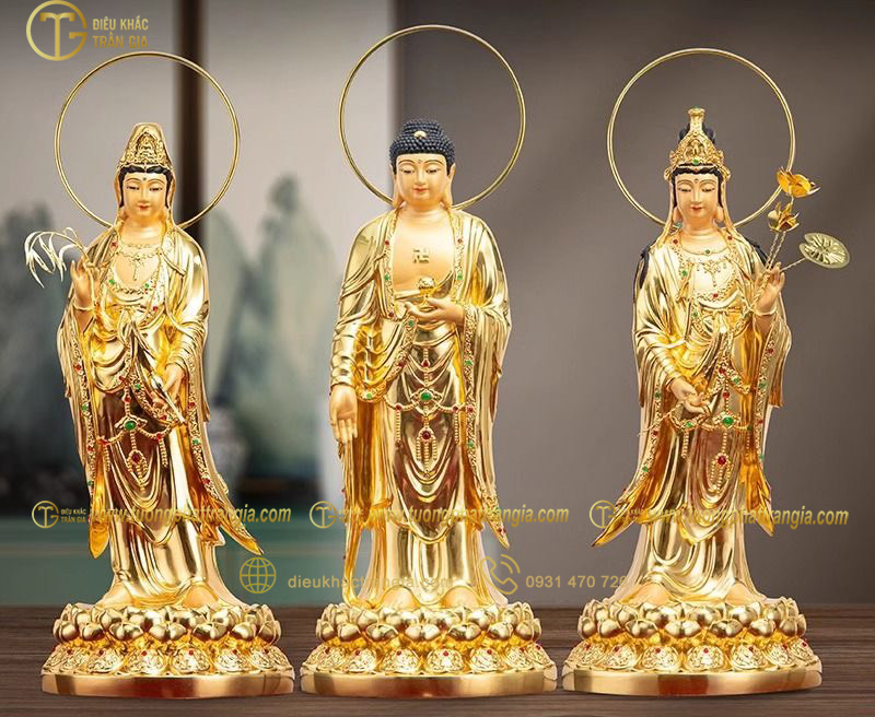 27+ tượng Tây Phương Tam Thánh bằng đồng đẹp tinh tế.